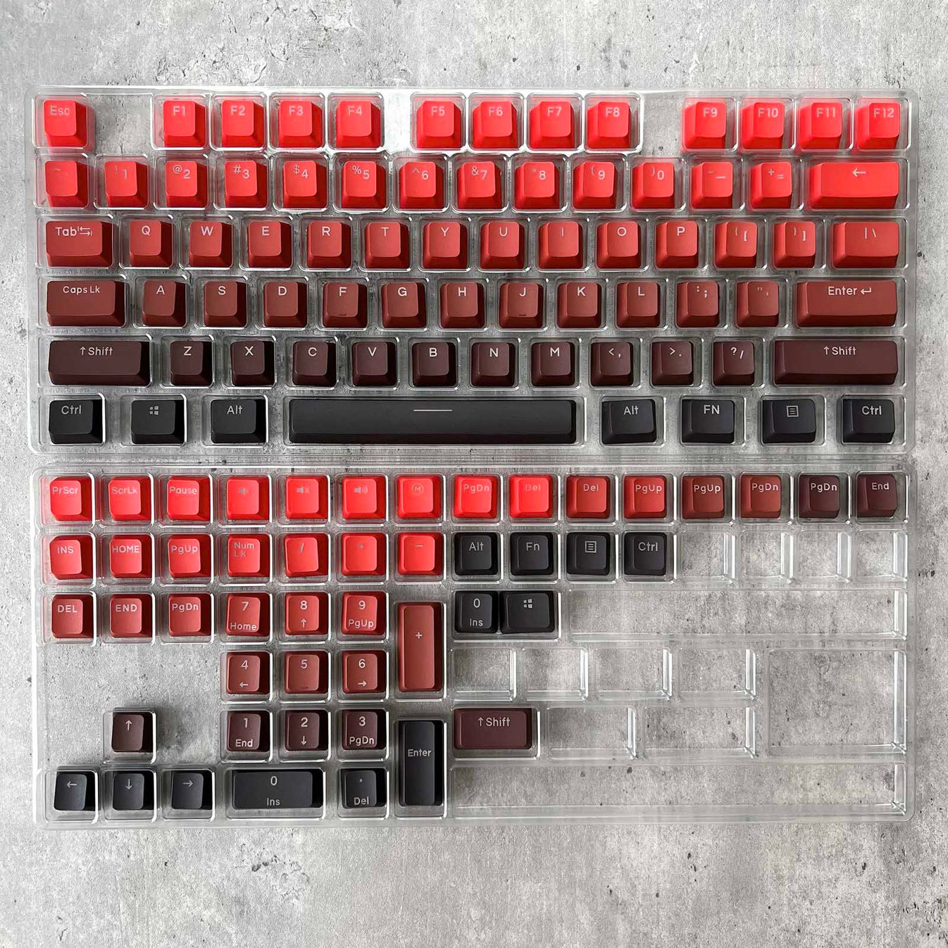 Gradient Black and Red Keycap Set – Taro Depato